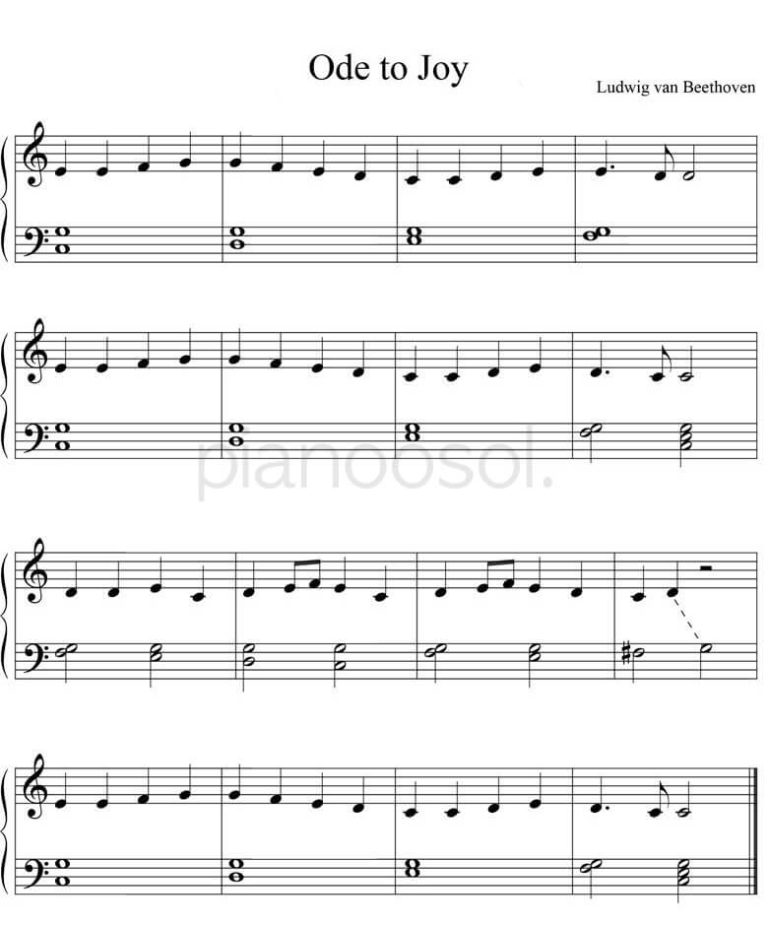 Sheet Piano đơn Giản Dễ Tập Cho Người Mới Học Top 4 Sheet