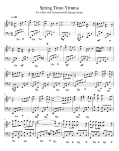 Sheet Piano SPRING TIME - Yiruma | 1 bản piano bất hủ
